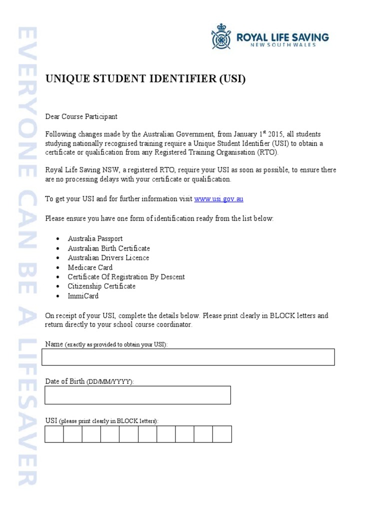 Unique Student Identifier (Usi) : WWW - Usi.gov - Au | PDF