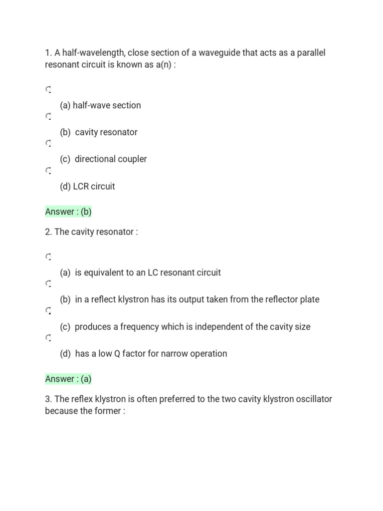 Microwave Cavity Resonators: Fundamental Concepts and Applications ...