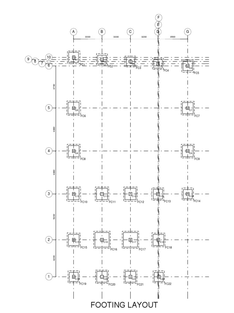 Footing Layout: FC1 FC2 FC3 FC4 FC5 | PDF | Nature