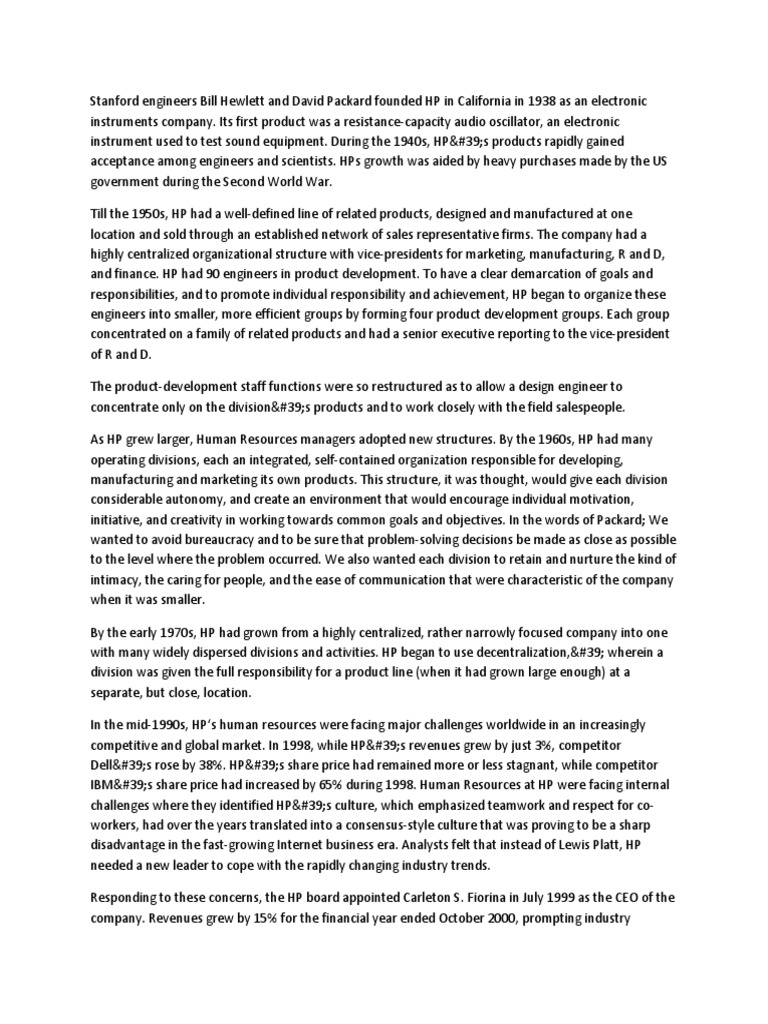 Case Study 3 PDF | PDF | Hewlett Packard | Layoff
