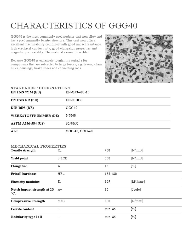 Characteristics of Ggg40: Standards / Designations | PDF