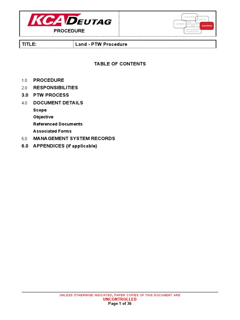 Land - PTW Procedure: A Comprehensive Guide to Permit-to-Work Systems ...