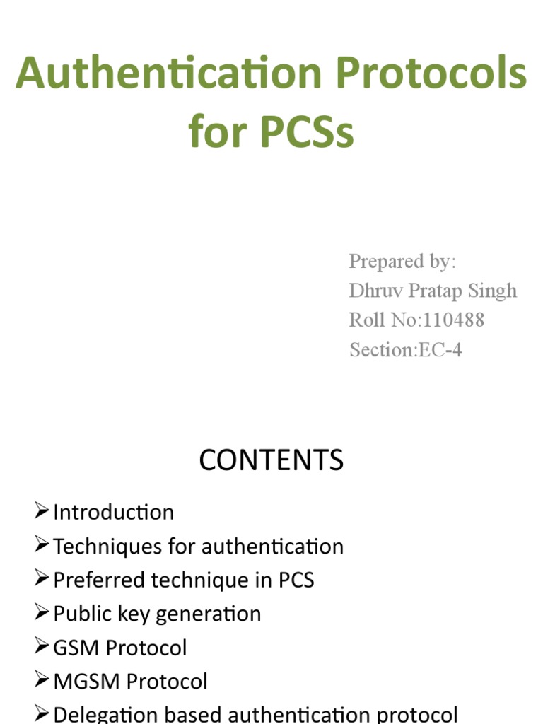 Authentication Protocols For Pcs | PDF | Public Key Cryptography ...