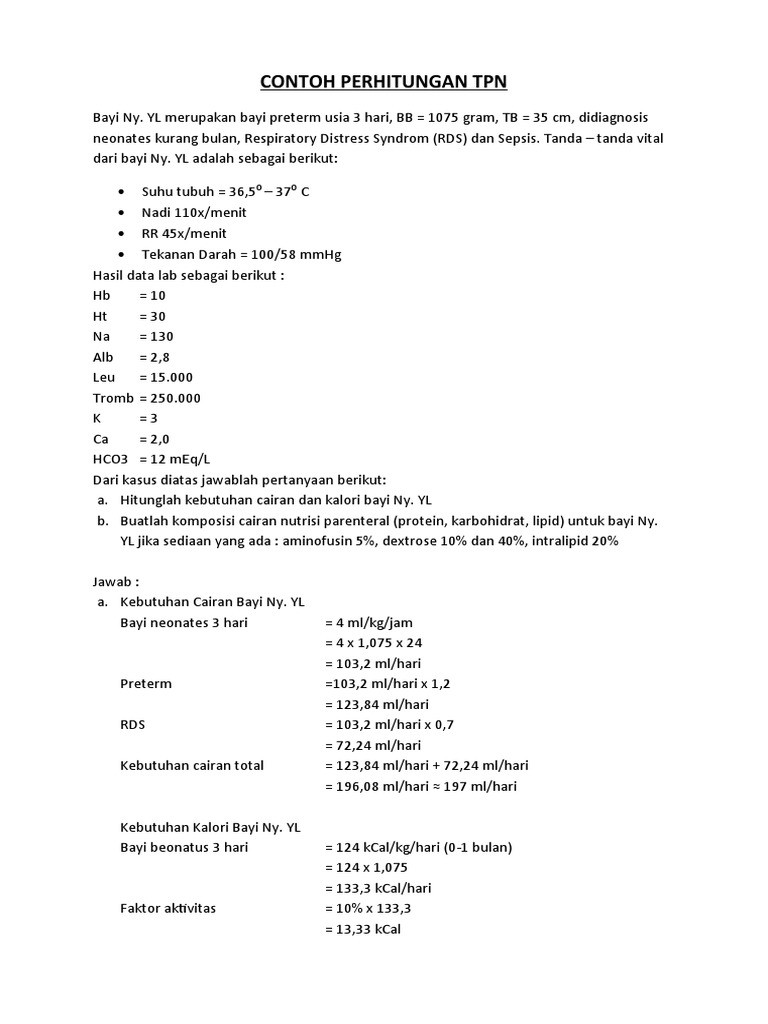 Contoh Perhitungan TPN | PDF