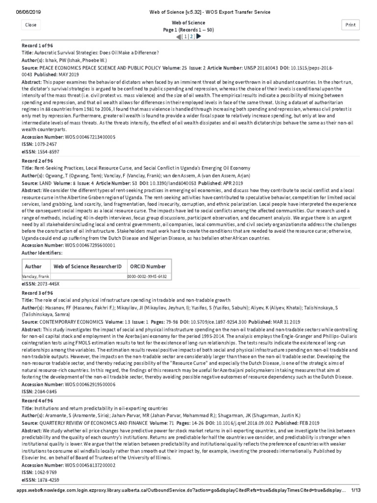 Oil Curse Bibliography | PDF | International Standard Serial Number ...