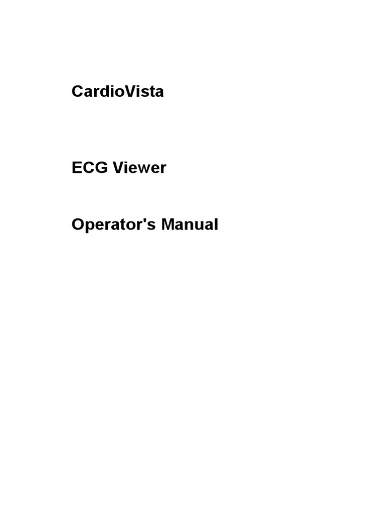 CardioVista ECG Viewer Operator's Manual PDF | PDF | Windows 7 ...