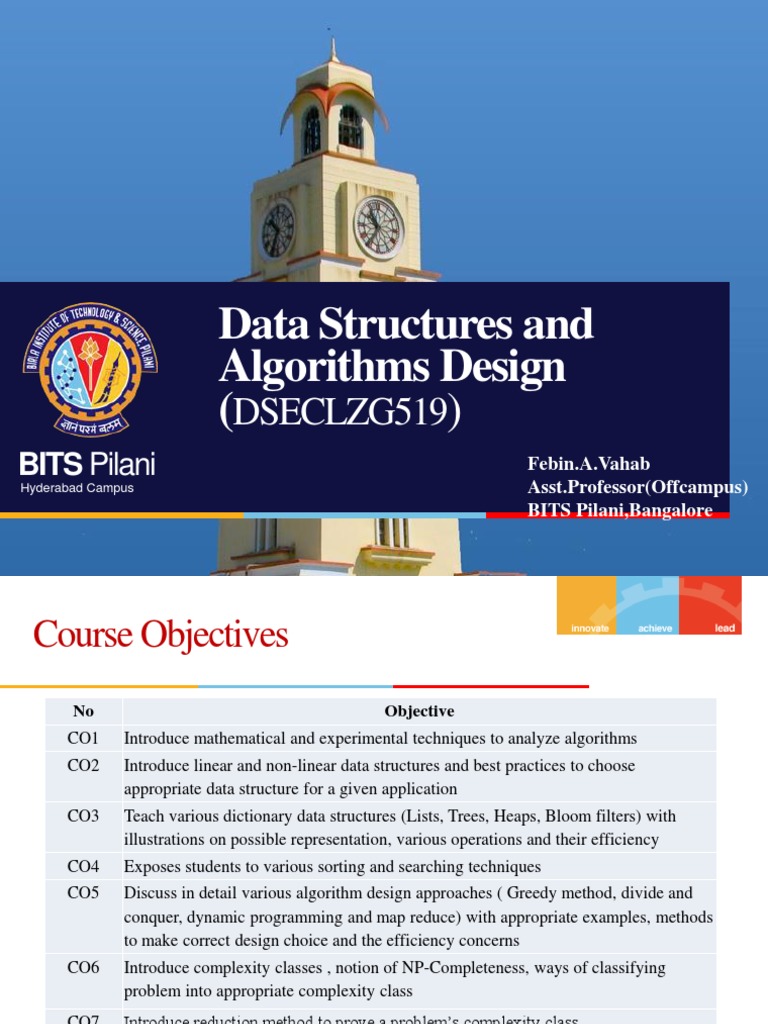 Data Structures and Algorithms Design (: Dseclzg519 | PDF