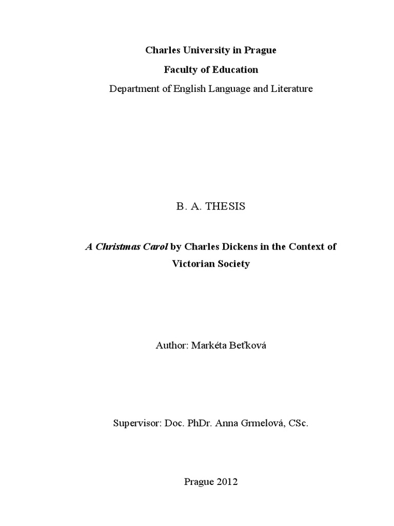A Christmas Carol by Charles Dickens in The Context of Victorian ...