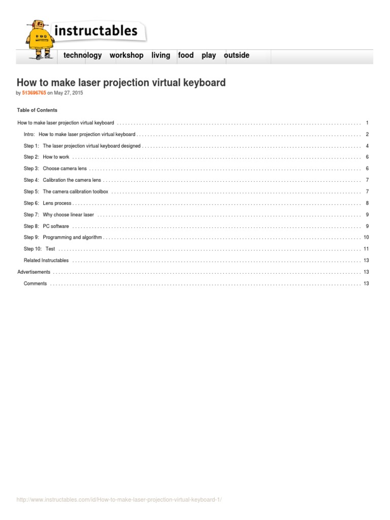 How To Make Laser Projection Virtual Keyboard 1 | PDF | Infrared ...
