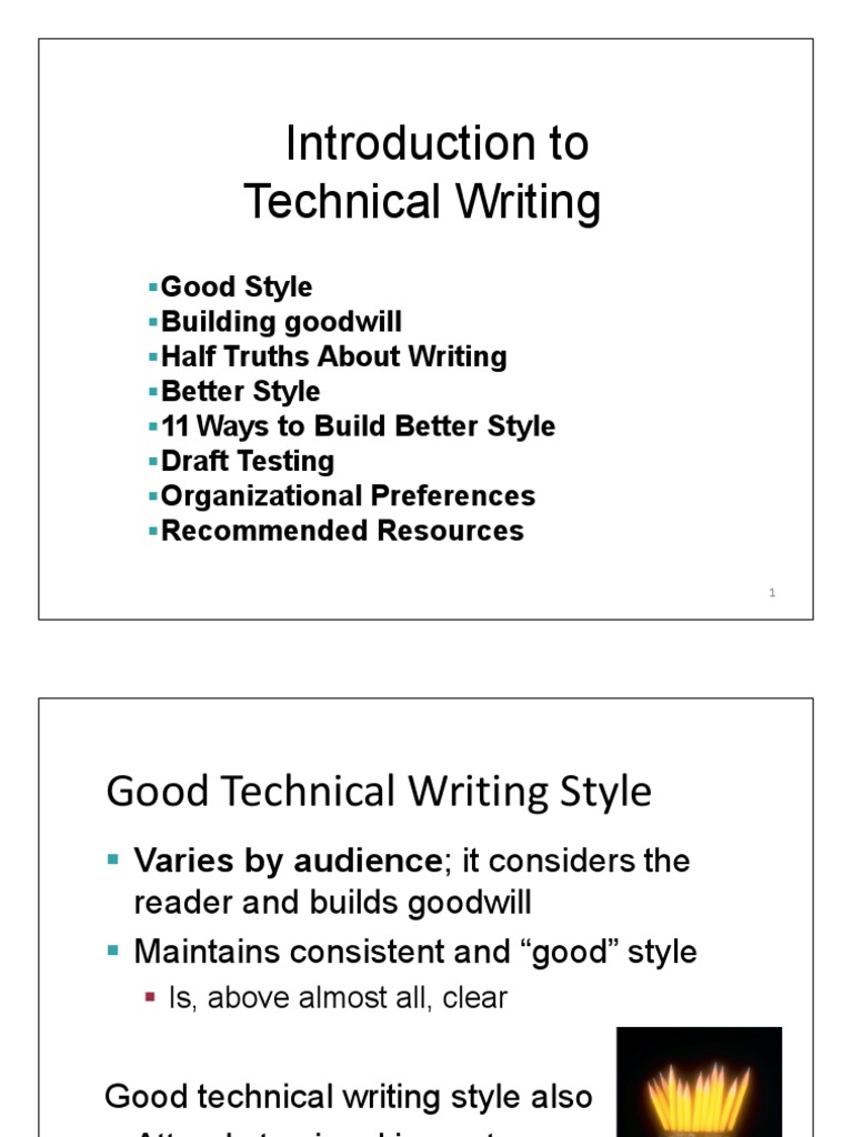 Intro to Technical Writing Guide | PDF | Sentence (Linguistics ...