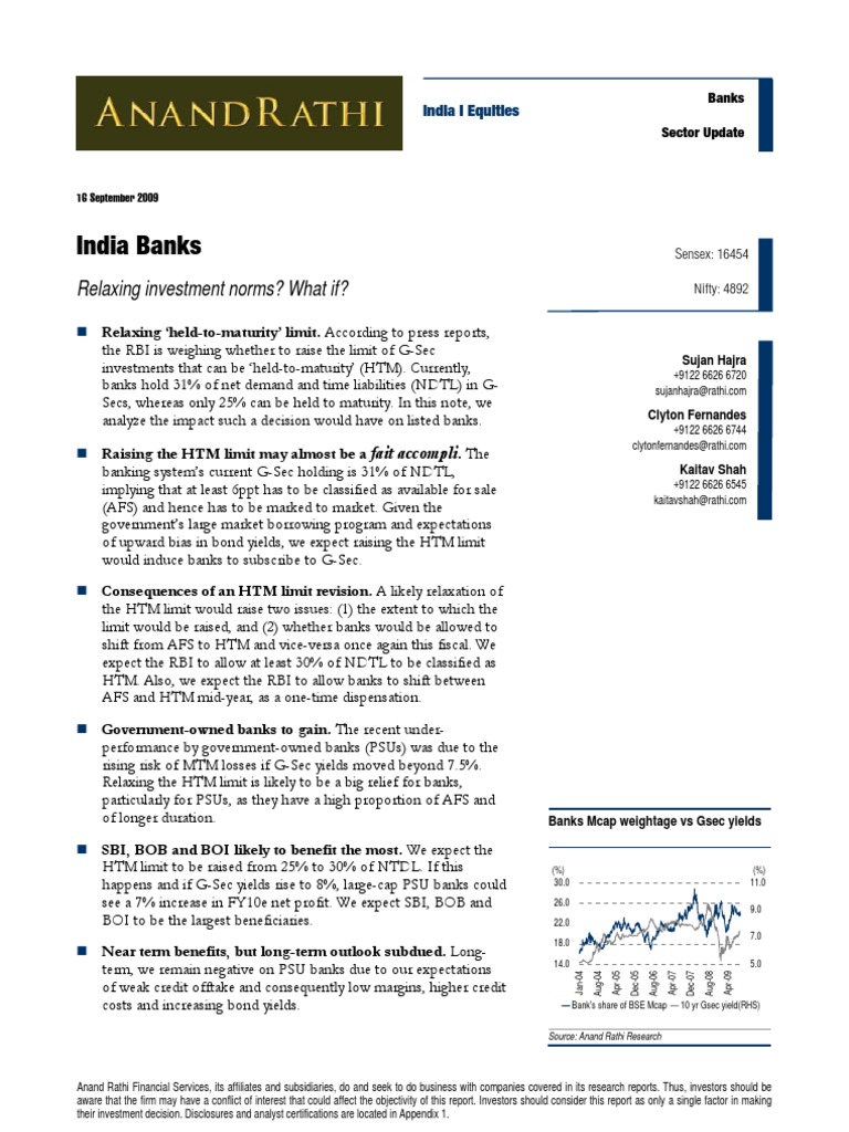 India Banks: Relaxing Investment Norms? What If? | PDF | Securities ...