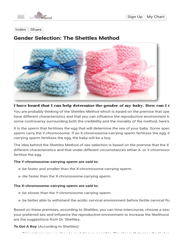 Gender Selection The Shettles Method - HTML 1 | PDF