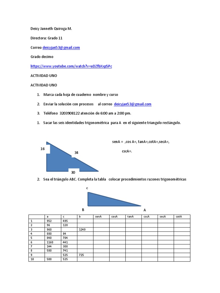Grado Decimo Matematicas PDF | PDF | Triángulo | Funciones trigonométricas