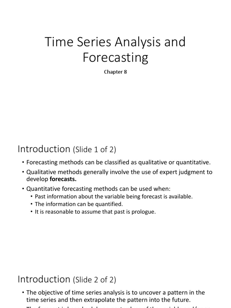 Camm 3e Ch08 PPT PDF | PDF | Forecasting | Regression Analysis