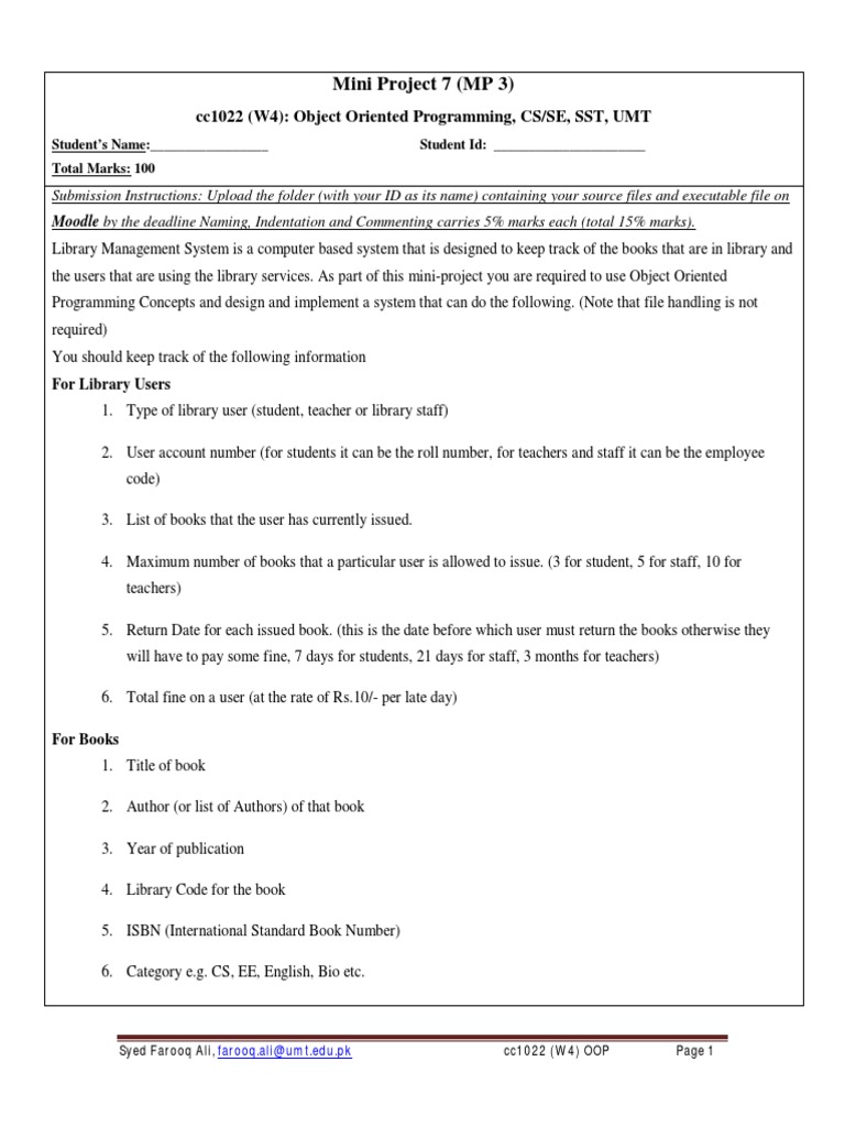 OOP C++ Library Management System | PDF | Library (Computing) | Books