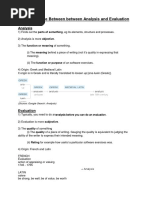 Evaluating vs Analyzing: Key Differences | PDF | Evaluation | Cognition