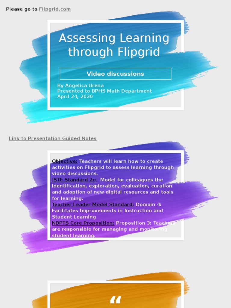 Assessing Learning Through Flipgrid | PDF | Quadratic Equation | Chromebook