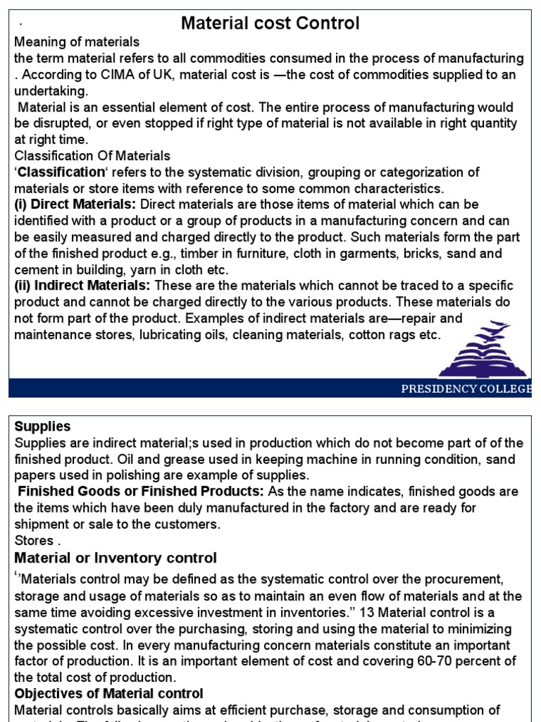 Material Control | PDF | Invoice | Discounts And Allowances