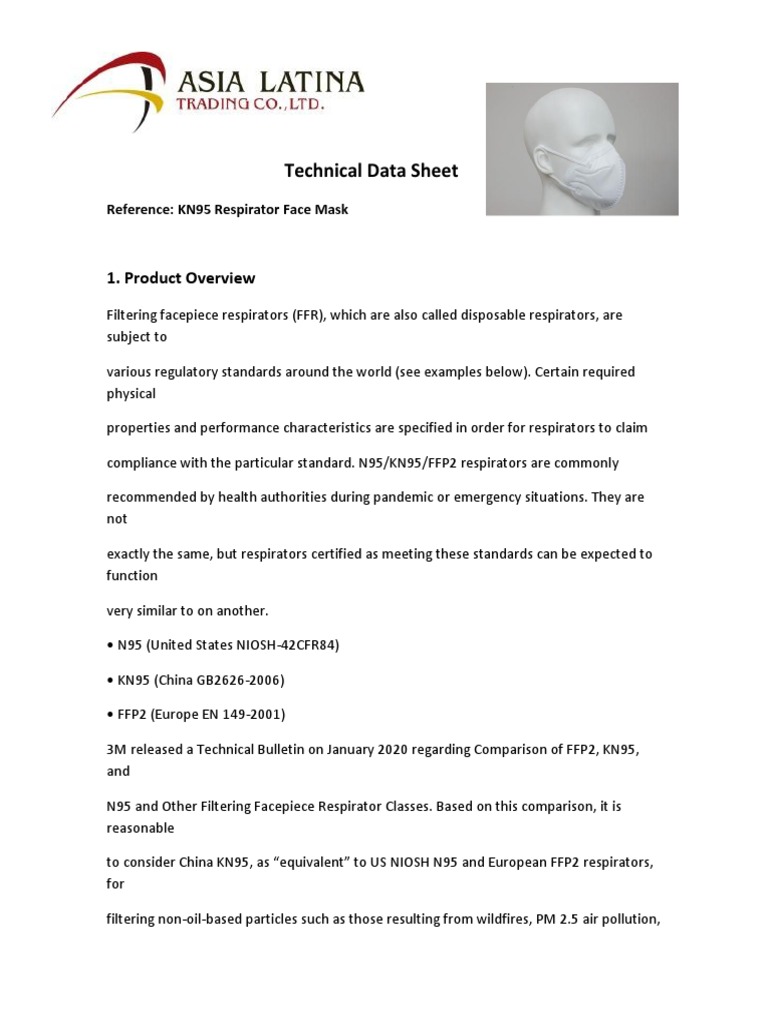ASIA LATINA - Technical Data Sheet KN95 | PDF | Business | Science ...