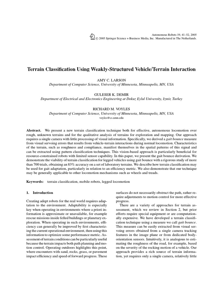 Terrain Classification Using Weakly-Stru PDF | PDF | Robotics | Robot