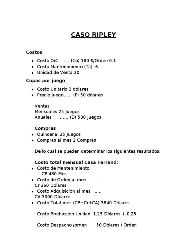 Caso Ripley Resolucion | PDF | Economias | Business