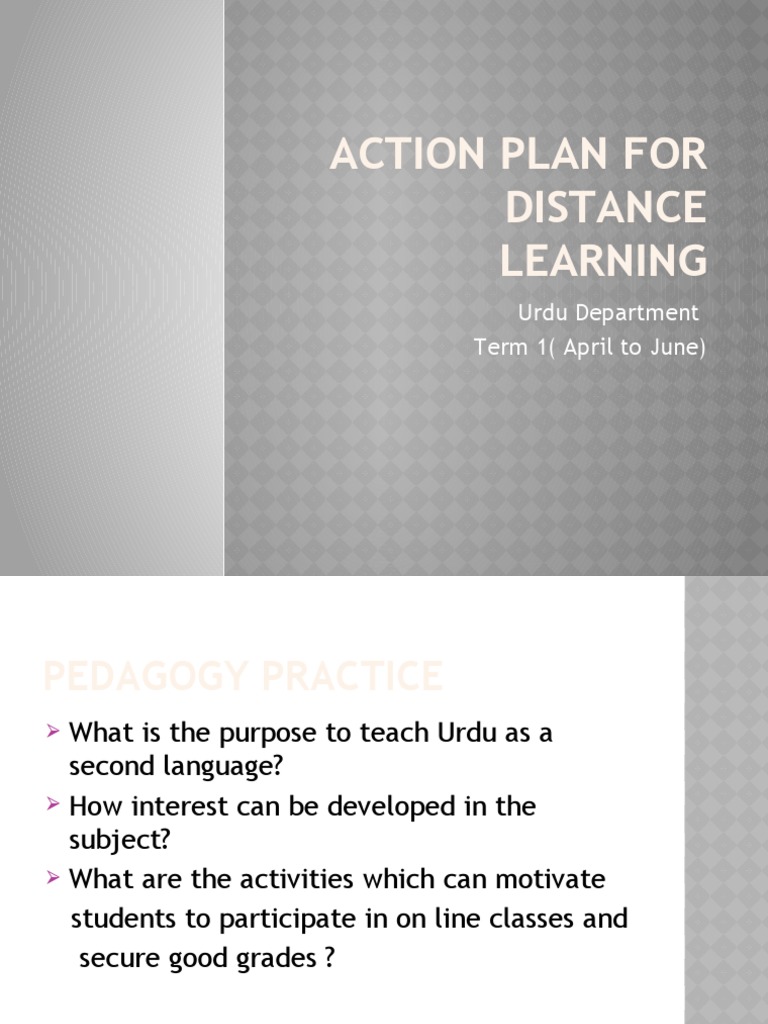 Action Plan For Distance Learning | PDF | Art