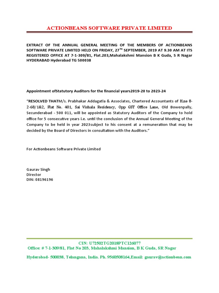 Actionbeans Software Private Limited | PDF | Career & Growth