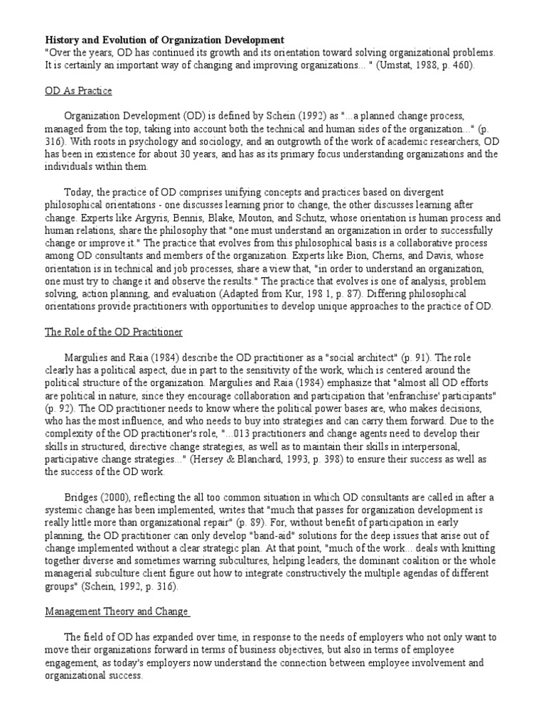 Evolution of O.D. | PDF | Organization Development | Change Management