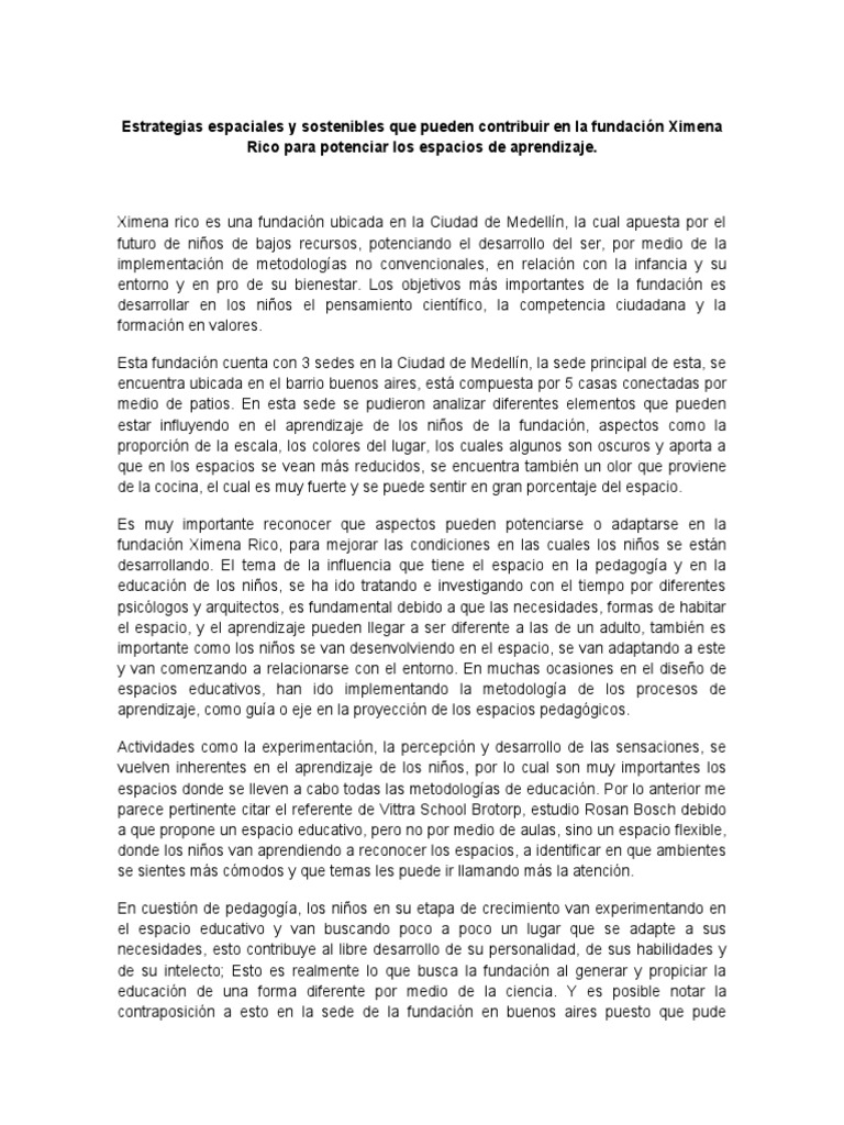 Ximena Rico Es Una Fundación Ubicada en La Ciudad de Medellín | PDF ...