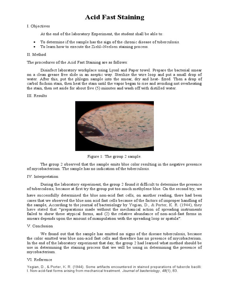 Acid Fast Staining | PDF