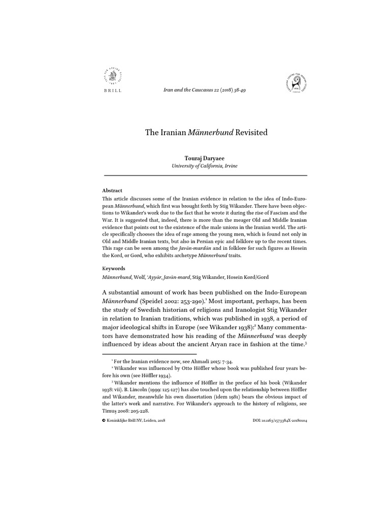 The Iranian Mannerbund Revisited Iran A PDF | PDF | Iran