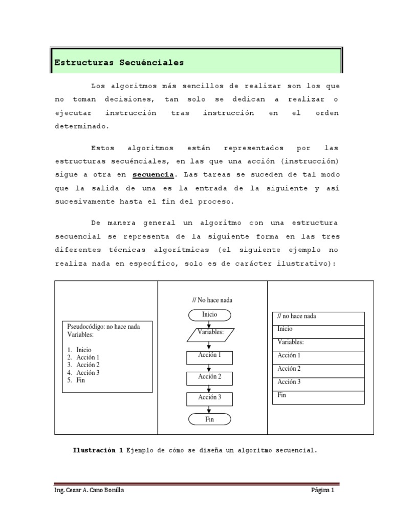 Estructuras Secuenciales y Condicionales PDF | PDF | Algoritmos ...