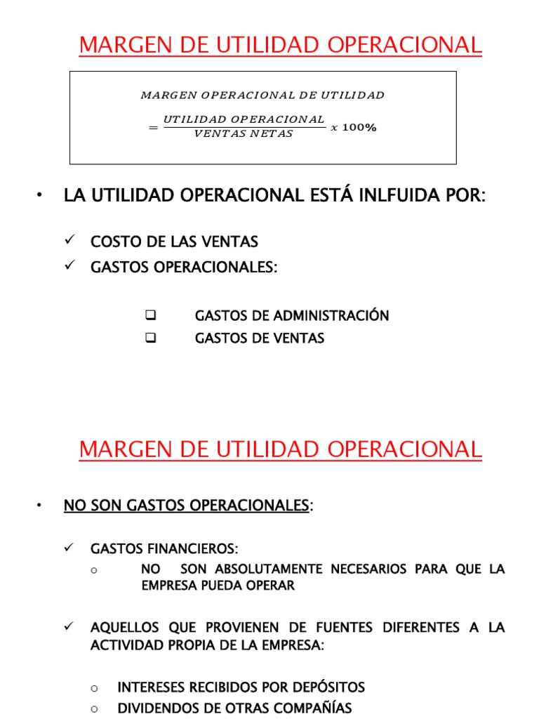 Margen de Utilidad Operacional | PDF | Interés | Economias