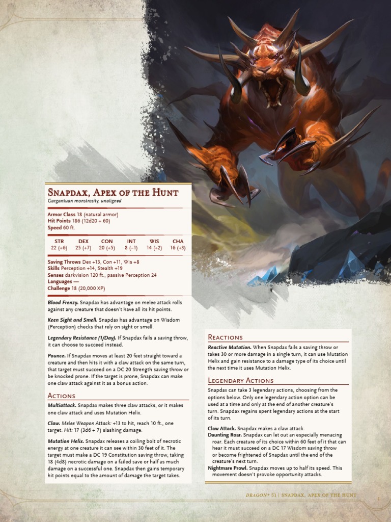 Snapdax, Apex of The Hunt | PDF | Role Playing Games | Leisure