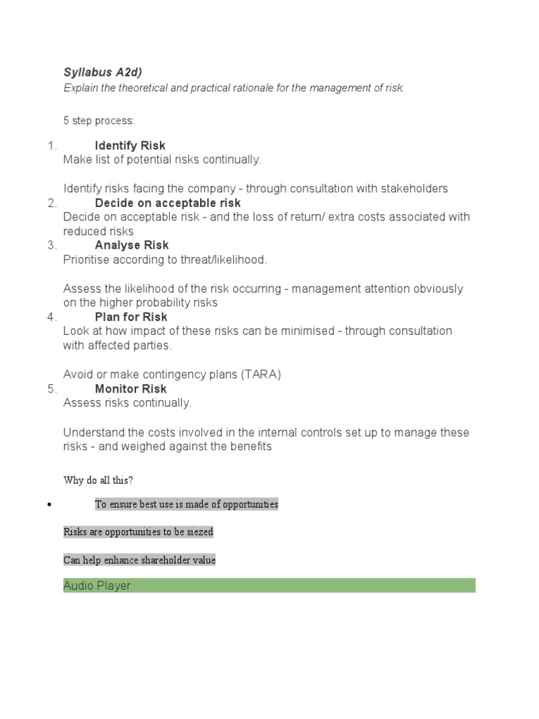 A2d. Risk Management Process | PDF