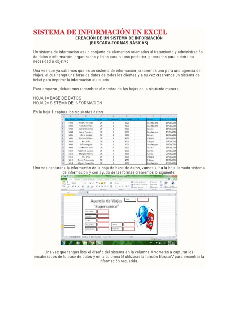 Sistema De Información En Excel | Sistema de informacion | Microsoft Excel