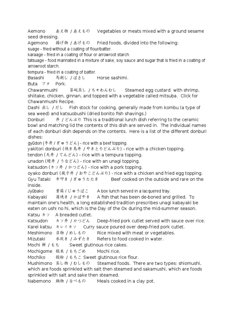 Japanese Kanji (Food) | PDF | Tofu | Food And Drink Preparation