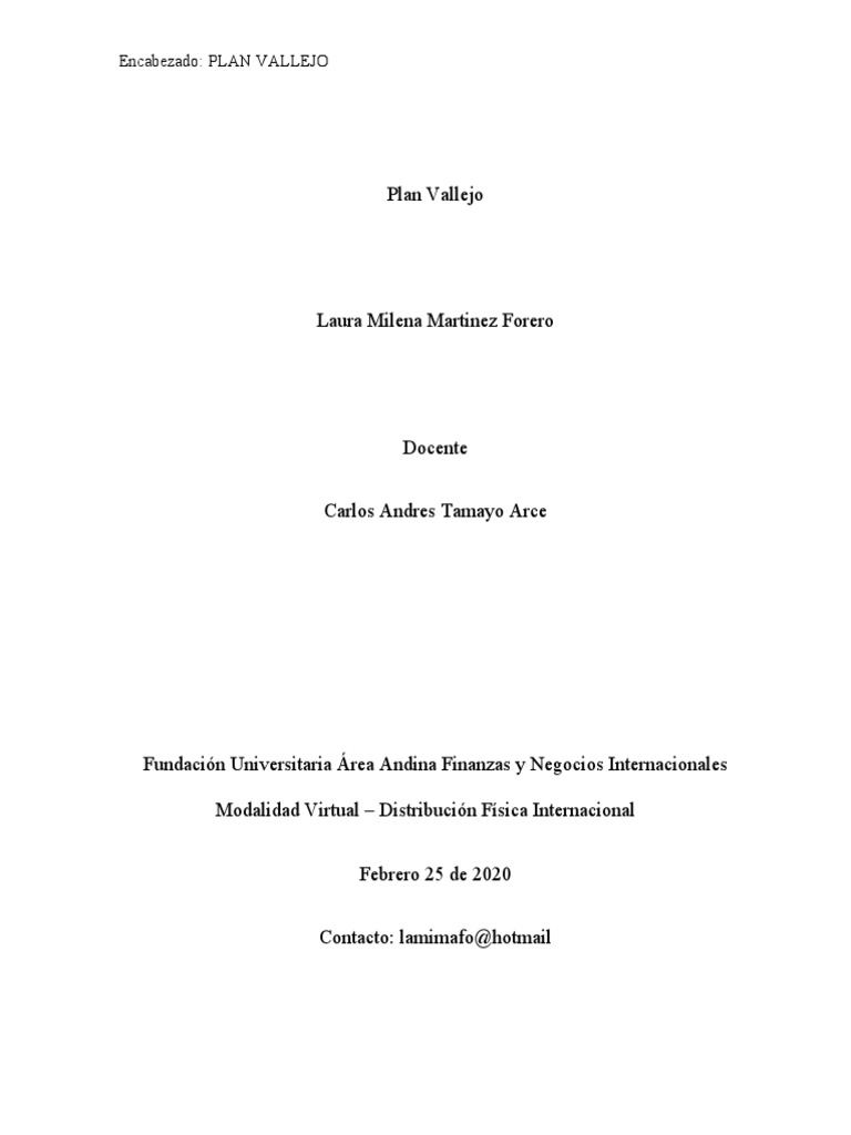 Plan Vallejo | PDF | Exportaciones | Colombia