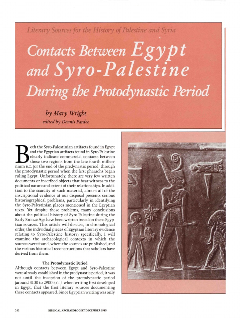 Wright, Contacts Egypt & Syro-Palestine | PDF | Ancient Egypt | Pharaoh