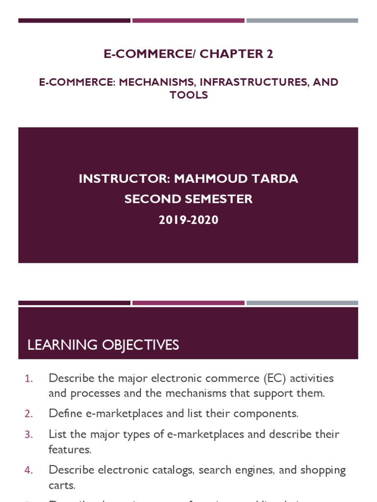 E-Commerce/ Chapter 2: Instructor: Mahmoud Tarda Second Semester 2019-2020 | PDF | Auction | E ...