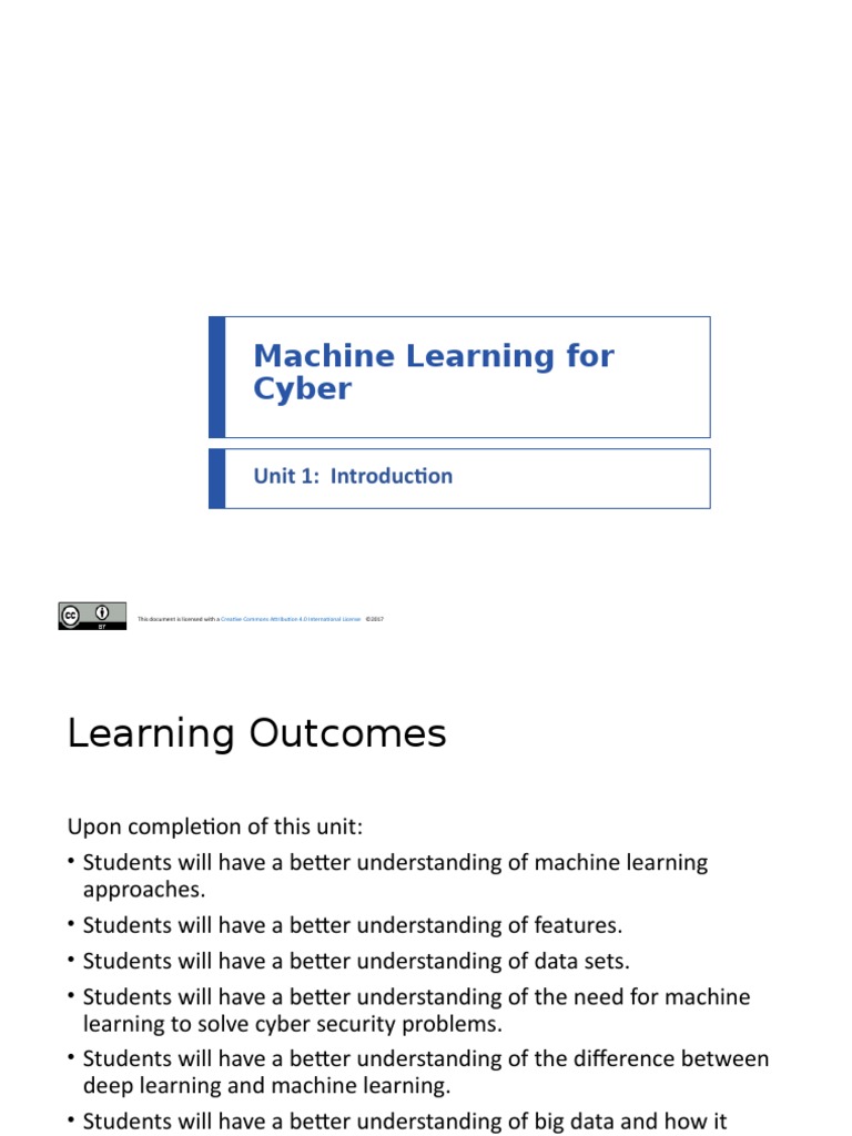 Machine Learning For Cyber: Unit 1: Introduction | PDF | Machine ...