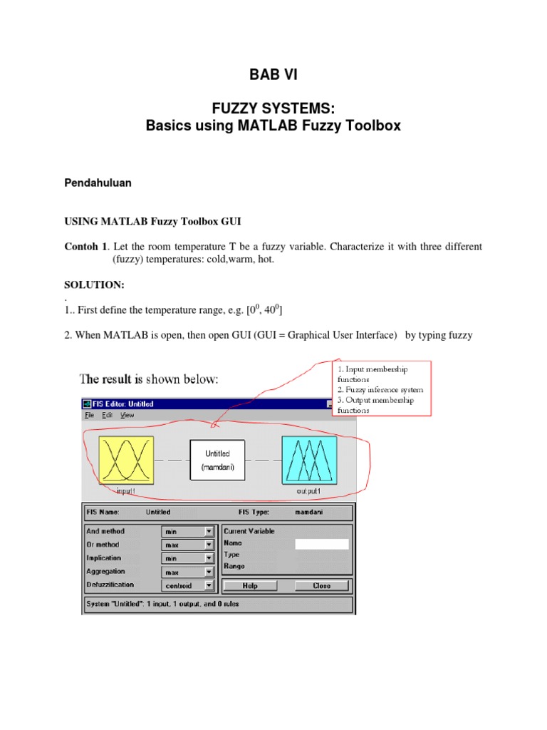 Bab Vi Fuzzy Systems: Basics Using MATLAB Fuzzy Toolbox: Pendahuluan | PDF | Fuzzy Logic | Matlab