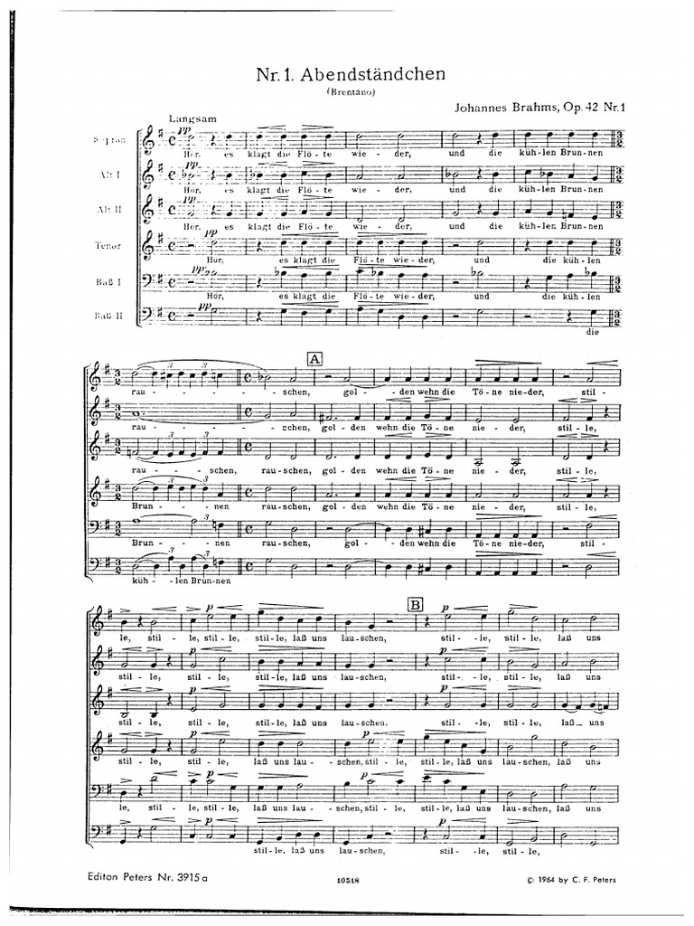 Brahms - Abendständchen | PDF