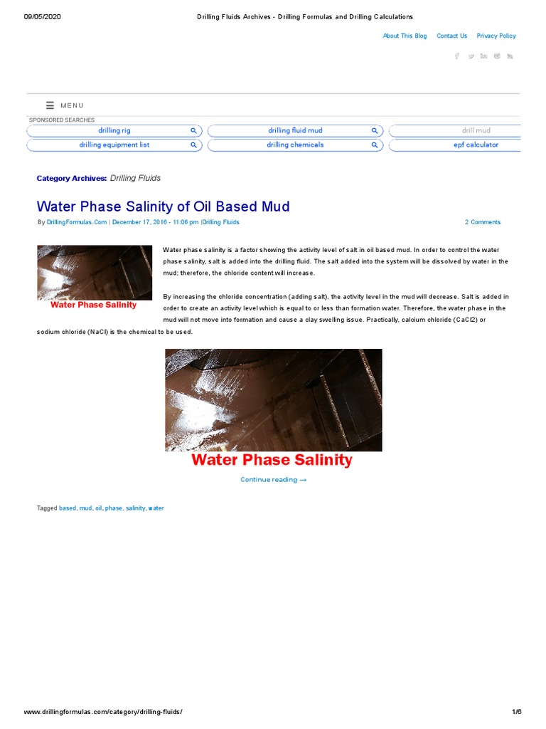Drilling Fluids Archives - Drilling Formulas and Drilling Calculations ...