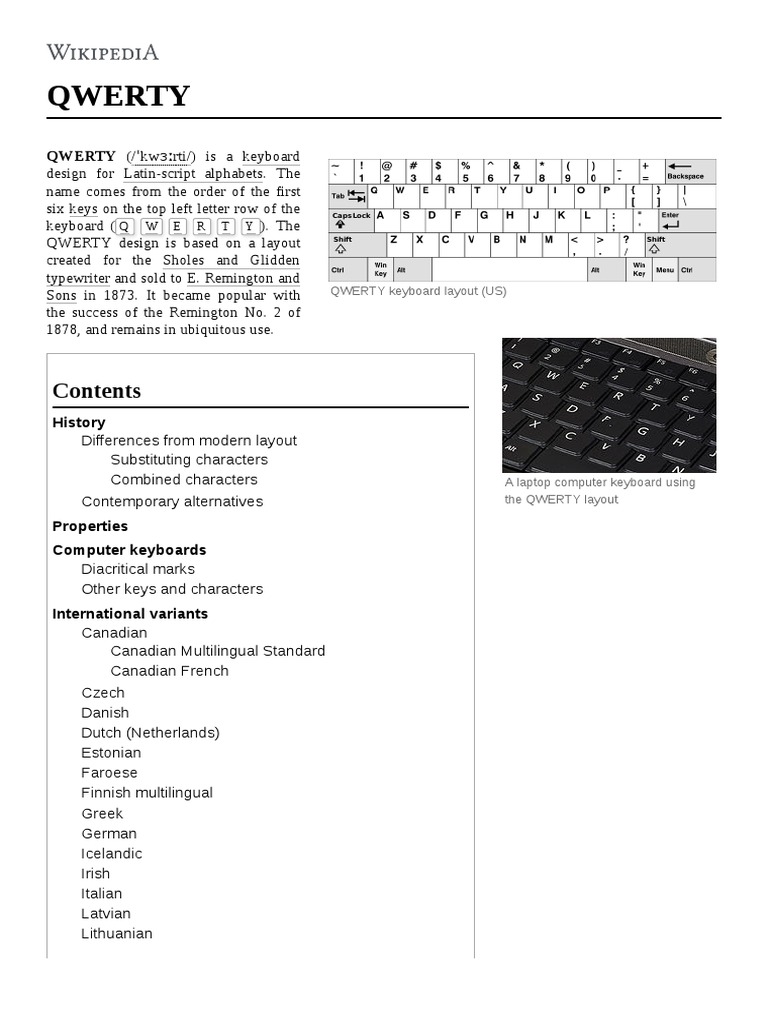 QWERTY | PDF | Computer Keyboard | Typewriter