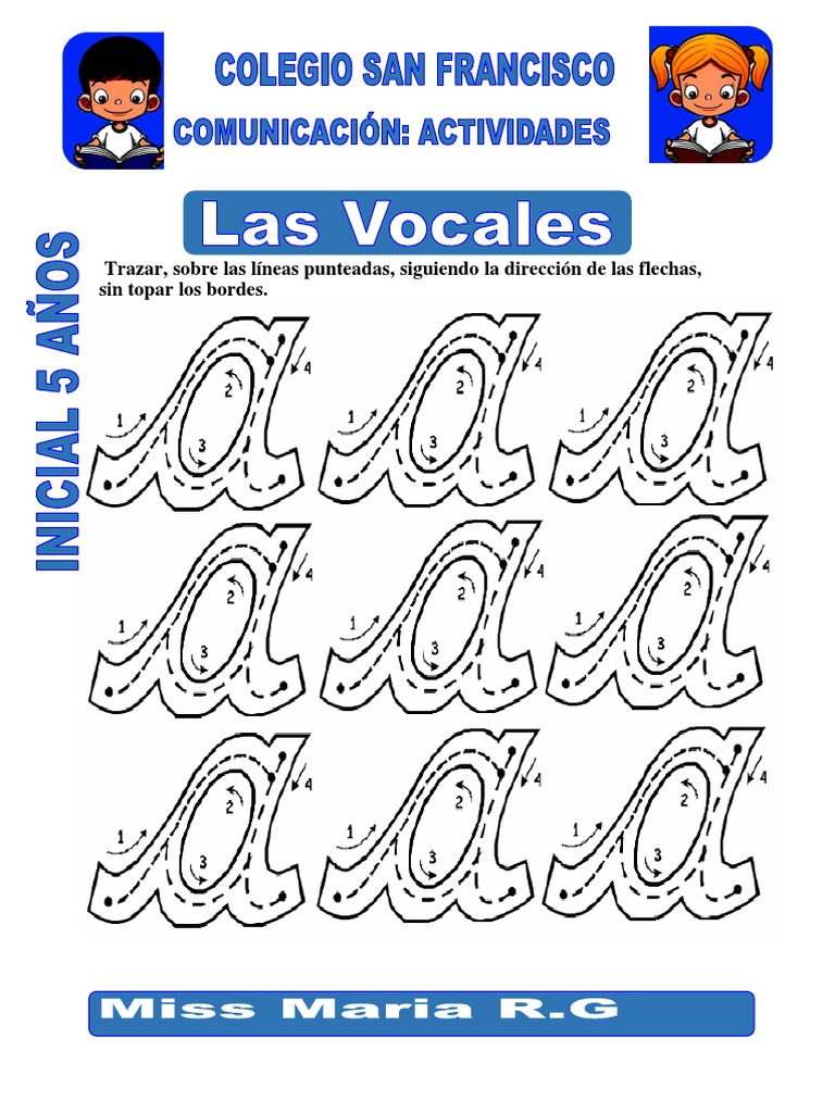 Las Cinco Vocales para Niños de 5 Años | PDF | Poesía