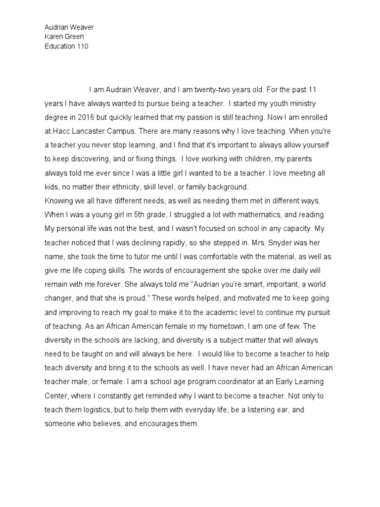 Autobiographical Sketch 1 | PDF