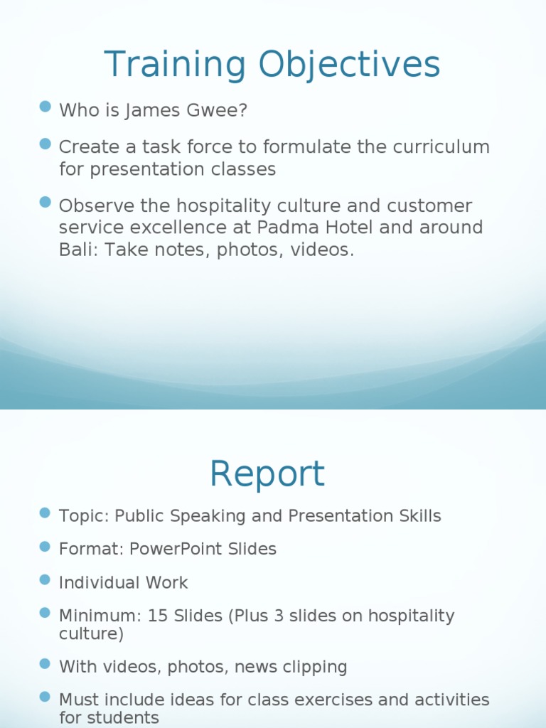 Training Objectives & Report | PDF | Career & Growth | Business