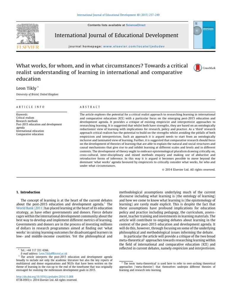 Tikly, 2015 | PDF | Empiricism | Inference
