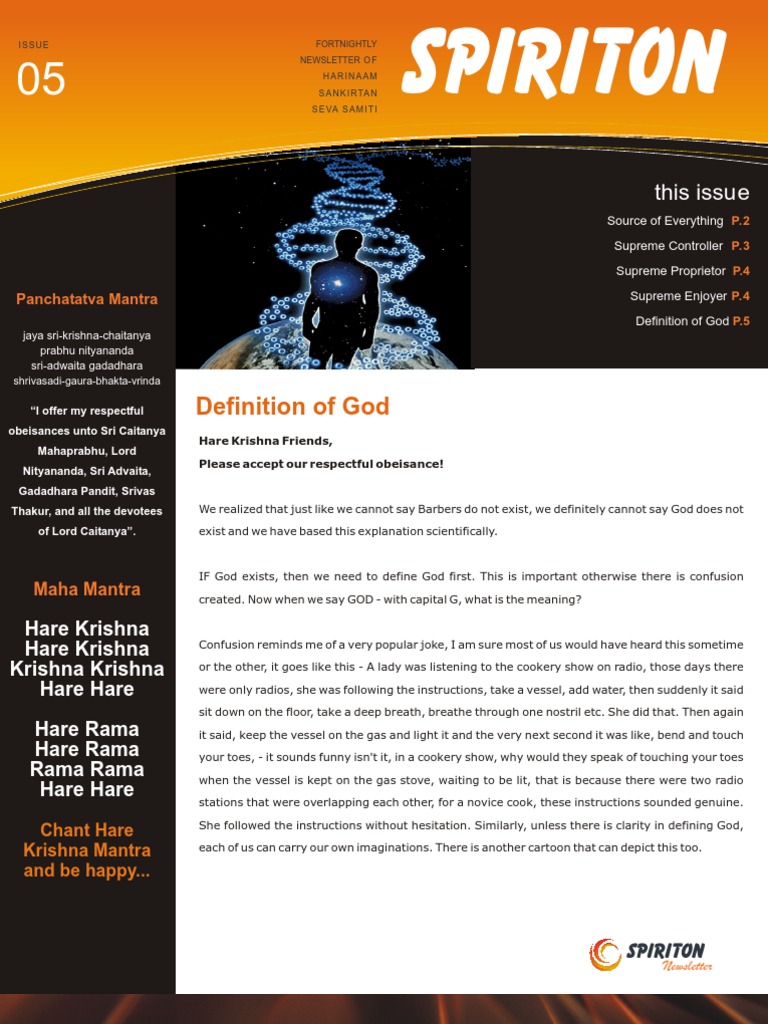 005 Definition of God - Spiriton Newsletter | PDF | God